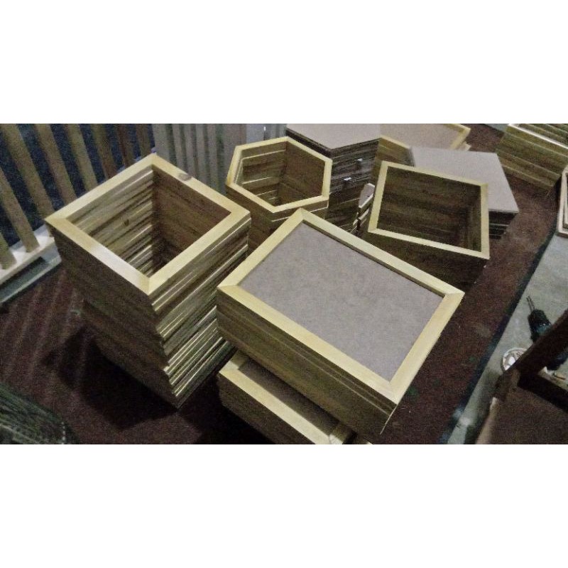 Jual Frame Square Bingkai Rustic Kayu Jati Belanda 40x40 cm | Shopee ...