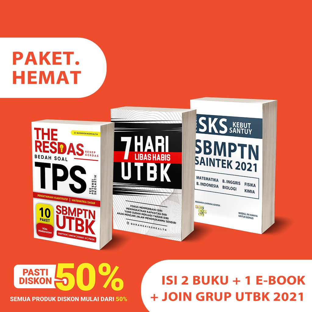 Jual Paket Buku Utbk 2021 Paket Buku Sbmptn Saintek 2021 Paket Buku