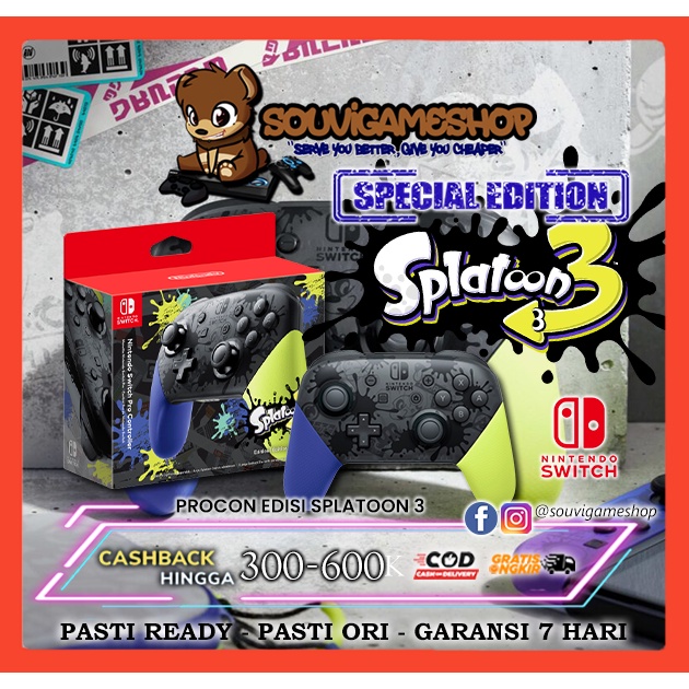 Jual PROMO !! Nintendo Switch Pro Controller Splatoon 3 Edition ...