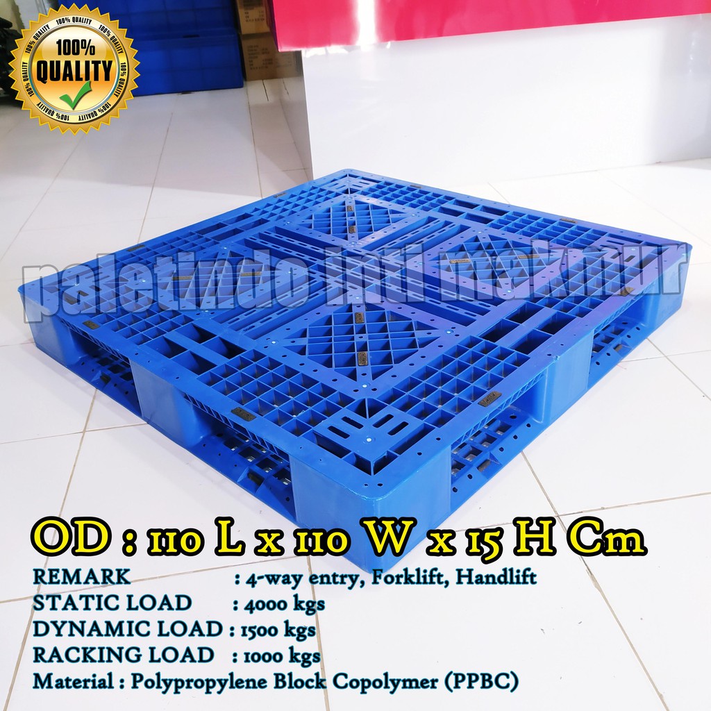 Jual Palet Plastik Berlubang 110 x 110 x 15 Cm - 4 Ways Handling ...