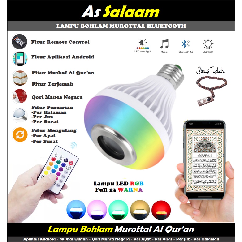 Jual Speaker Model Lampu Led 13 Warna Remote Bluetooth Aplikasi ...