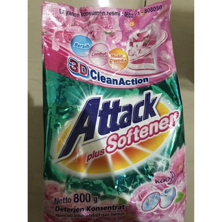 Jual Sabun Cuci Detergen Attack Plus Softener 800 gr | Shopee Indonesia