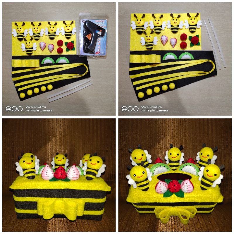 Jual Paket DIY Kerajinan Tangan Prakarya Handmade Kotak Tissue Flanel ...