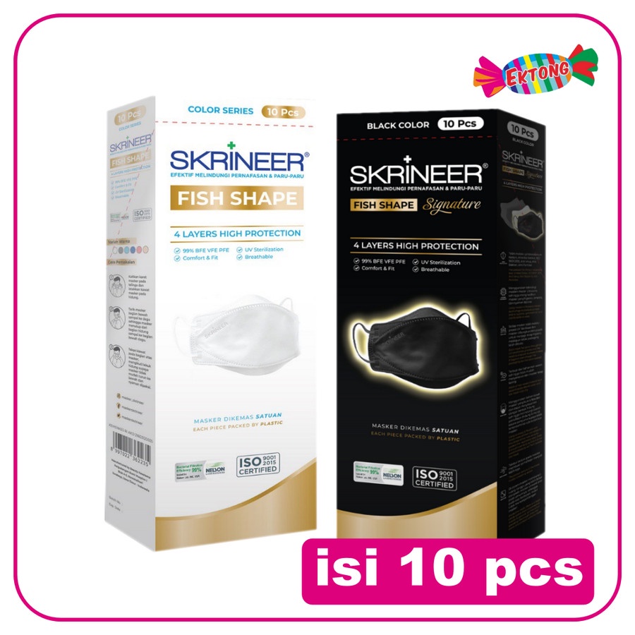 Jual SKRINEER MASKER PREMIUM 4 PLY ( FISH SHAPE SIGNATURE ) ISI 10 PCS ...