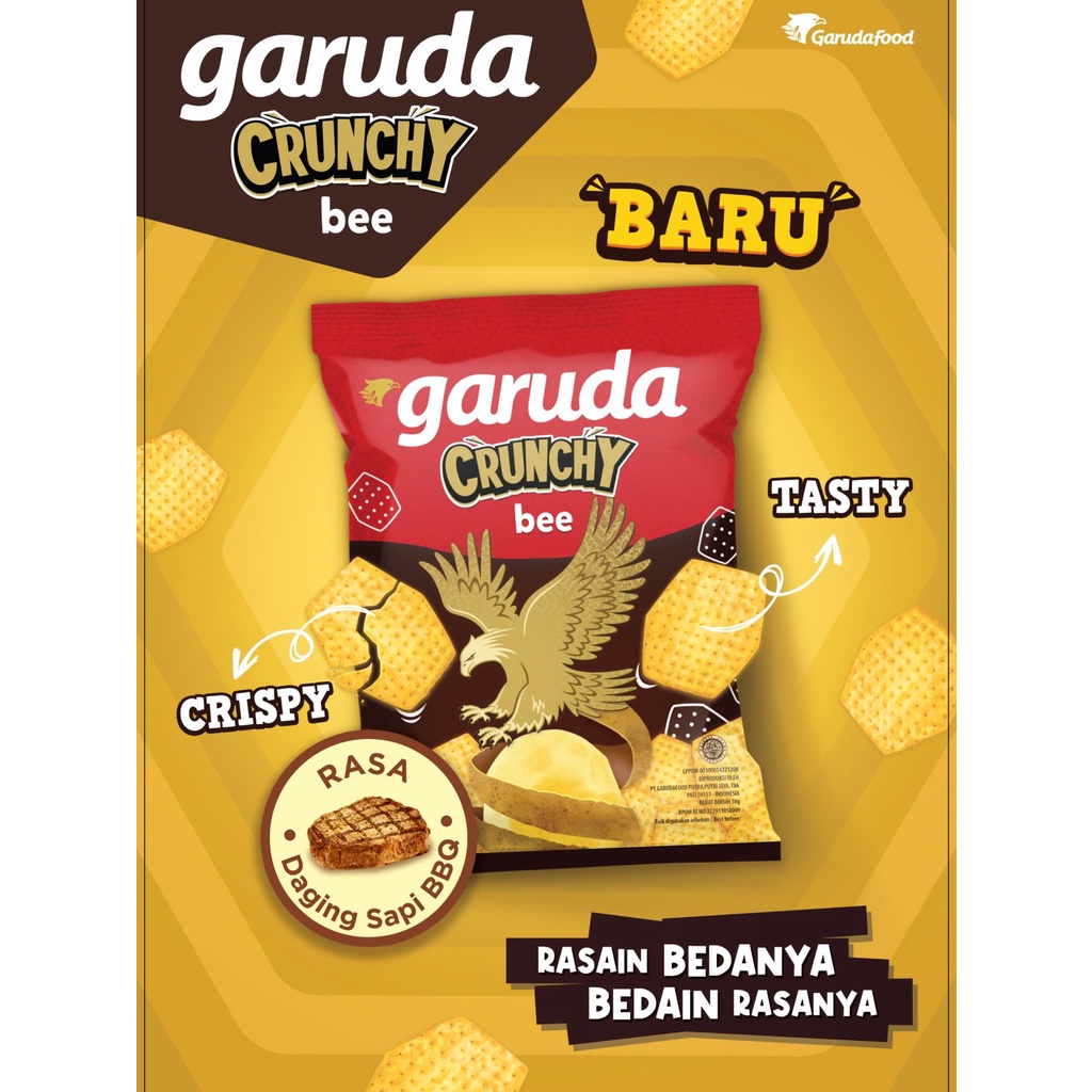 Jual GARUDA Crunchy Bee Rasa Daging Sapi BBQ Snack / Camilan @18 gram ...
