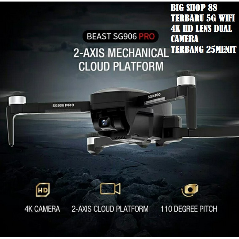 Jual DRONE SG 906 GPS PRO 4K HD ULTRA HD FPV WIFI 2AXIS MEKANIKAL ...