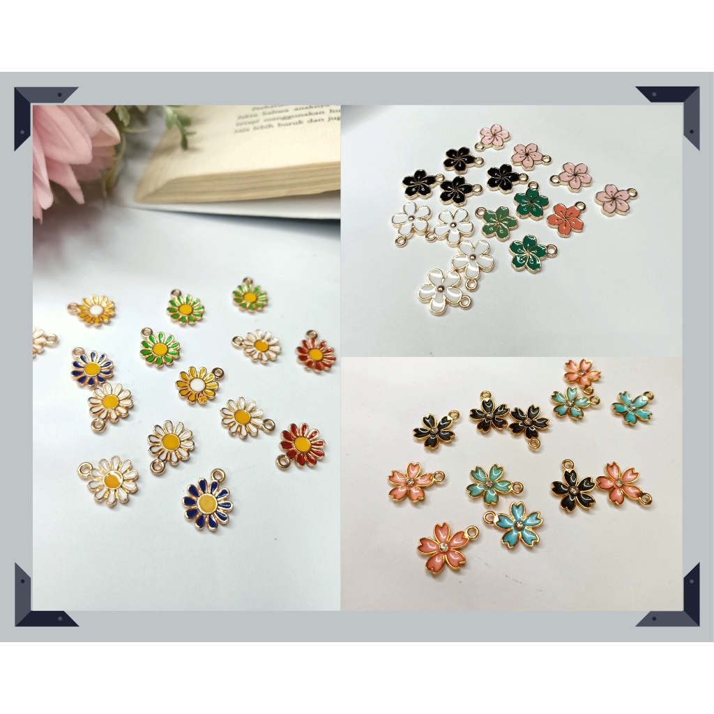 Jual Charm enamel pendant liontin bandul bunga daisy | Shopee Indonesia