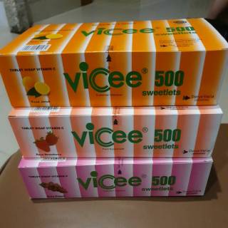 Jual Vicee Vitamin C vitacimin tablet isap 500mg ( rasa LEMON / ANGGUR ...