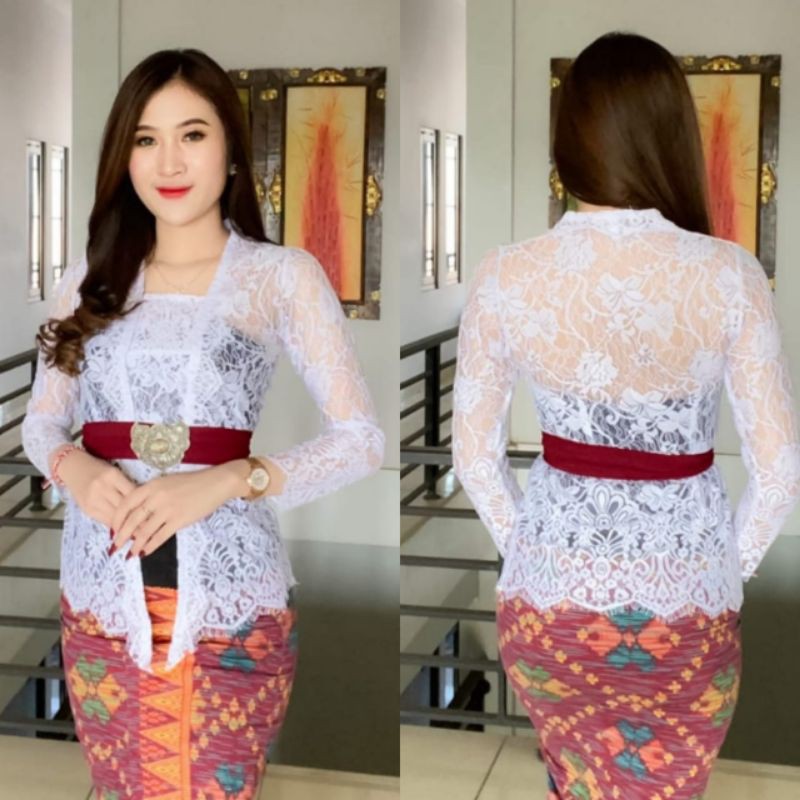 Jual Kebaya putih bali|kebaya jadi putih bali| kebaya modern | Shopee ...
