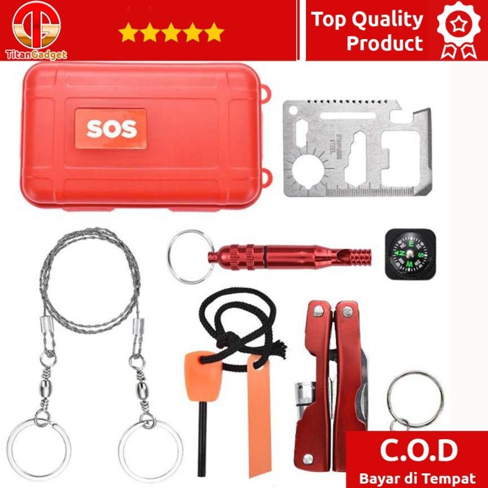 Jual Set Perlengkapan SOS Emergency Survival Kit FervorFOX First Aid Tools | Shopee Indonesia