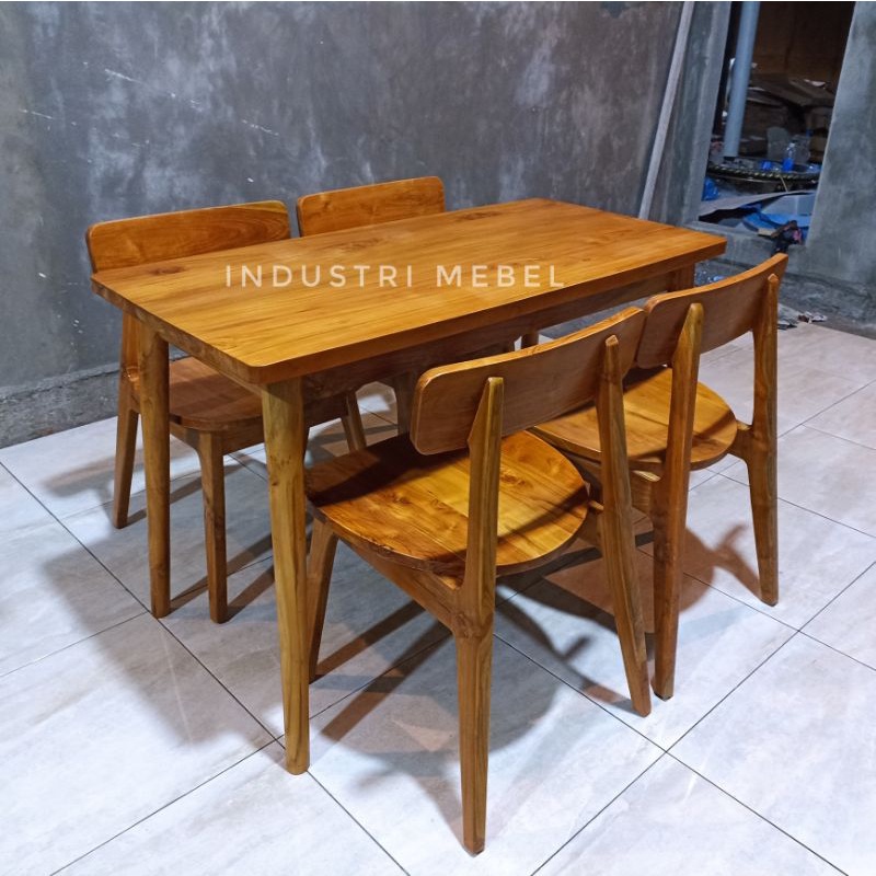 Jual Meja Makan Cafe Resto Jati - Kursi Makan Ropan Terbaru Minimalis Retro | Shopee Indonesia