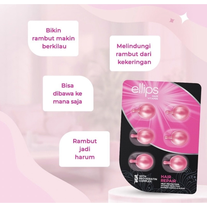 Jual Ellips Hair Vitamin Hair Repair Blister 6s elips new package ...