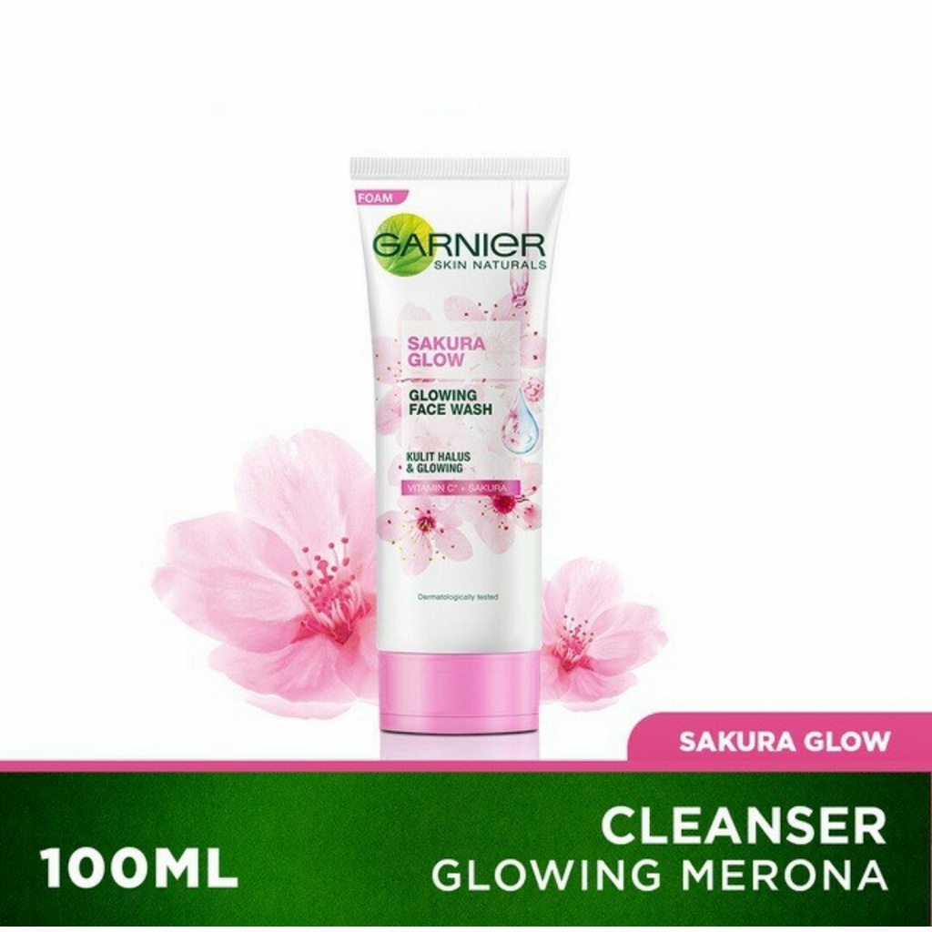 Jual Garnier Sakura Glowing Face Wash 100g | Shopee Indonesia