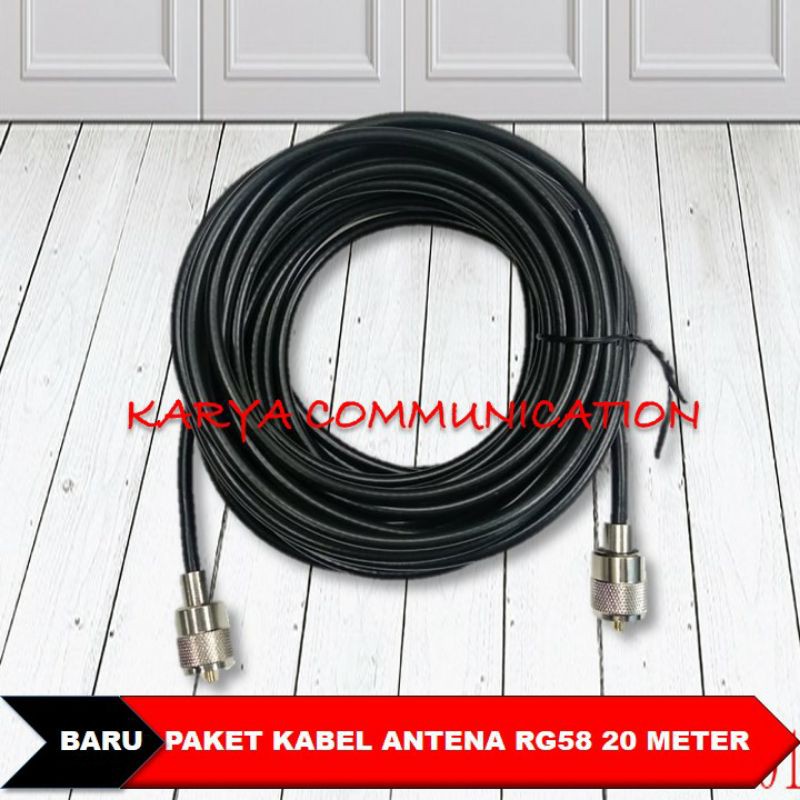 Jual Paket Kabel Antena RG58 Plus Konektor Panjang 20Meter | Shopee Indonesia