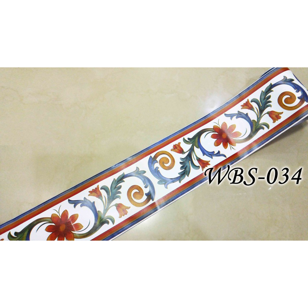 Jual WPSBGS WBS034 WHITE N COLOR VECTOR WALL BORDER STICKER KACA DAN ...