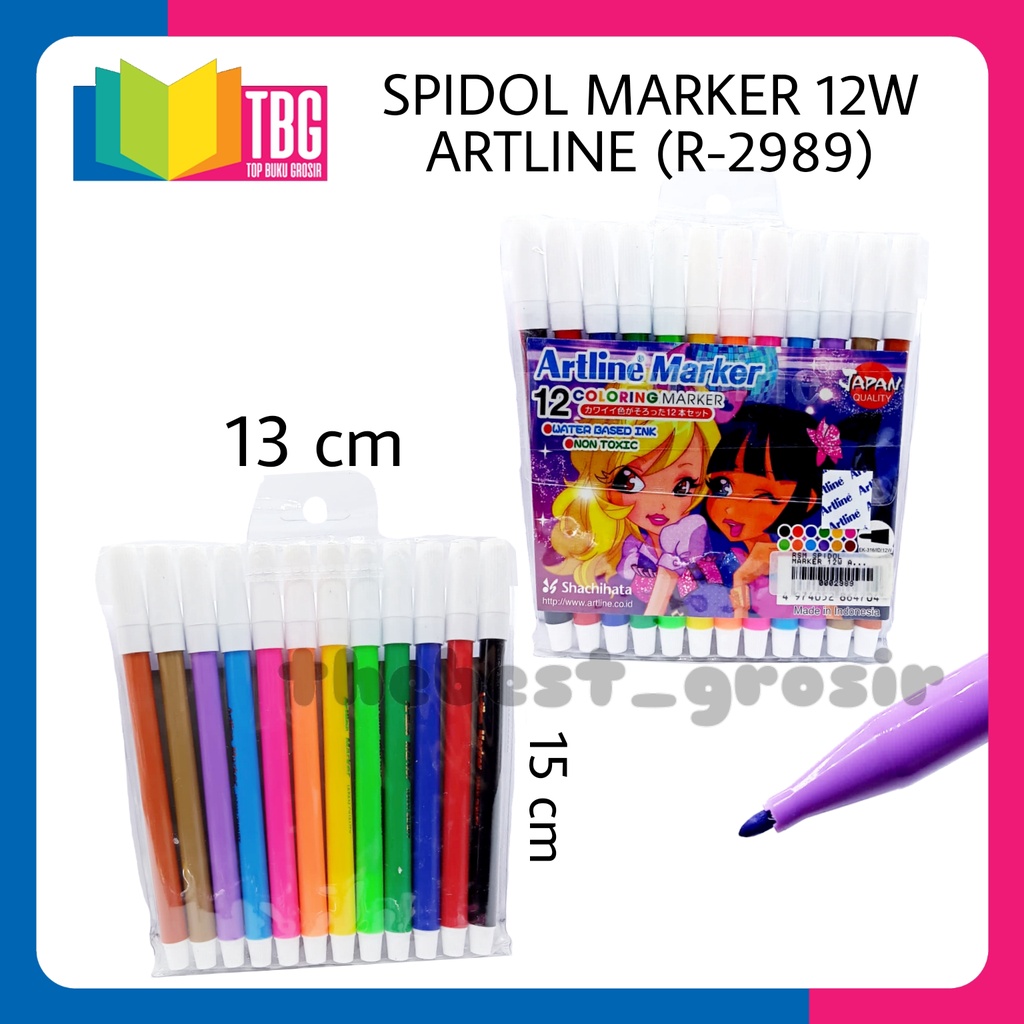 Jual 1 SET SPIDOL MARKER 12W ARTLINE / SPIDOL WARNA / SPIDOL MENGGAMBAR ...