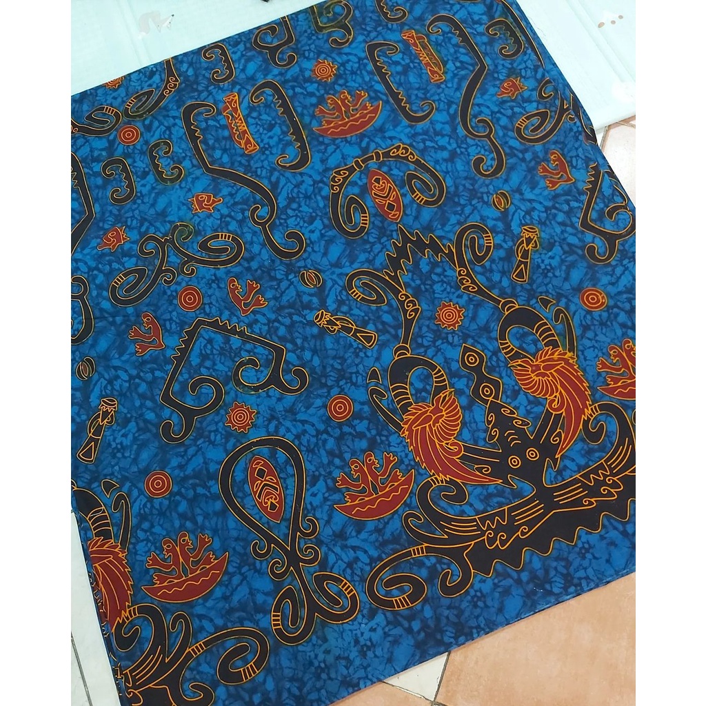 Jual Kain Batik SOLO (alusan limited stock) motif Papua warna biru ...