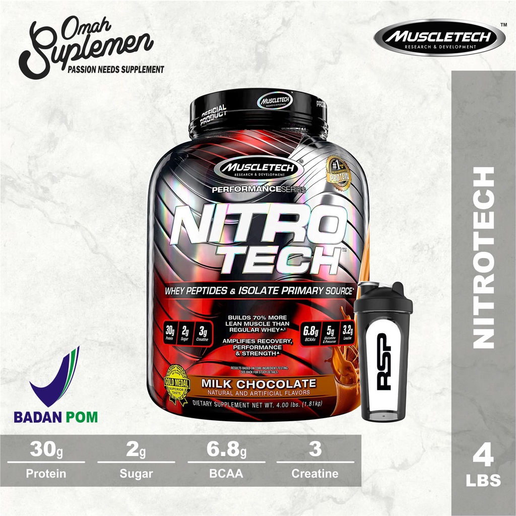 Jual Muscletech Nitrotech 4 lbs nitrotech whey protein 4lbs | Shopee Indonesia