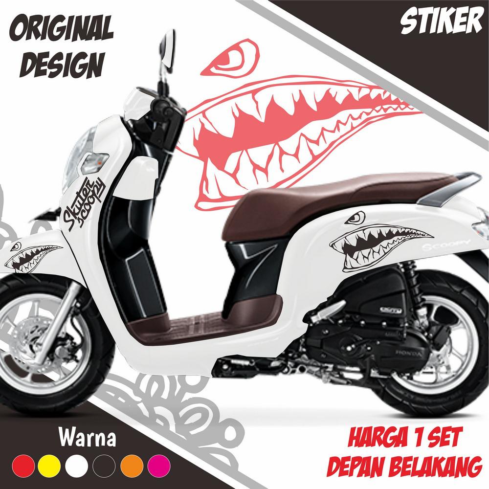 Jual Stiker Motor Scoopy SHARK TEETH Satu Set /all varian full body ...