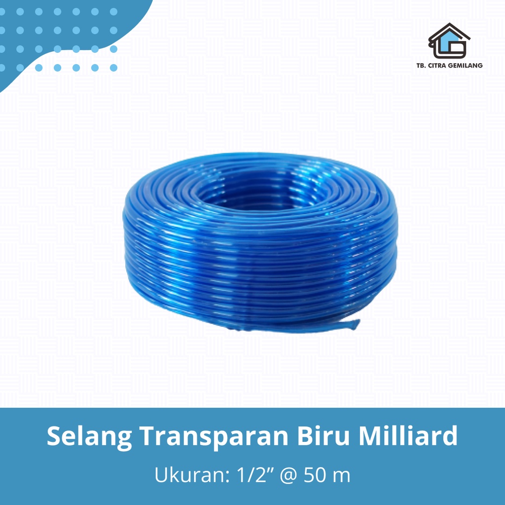 Jual Selang Air Transparan 1/2" Milliard 50 meter | Shopee Indonesia