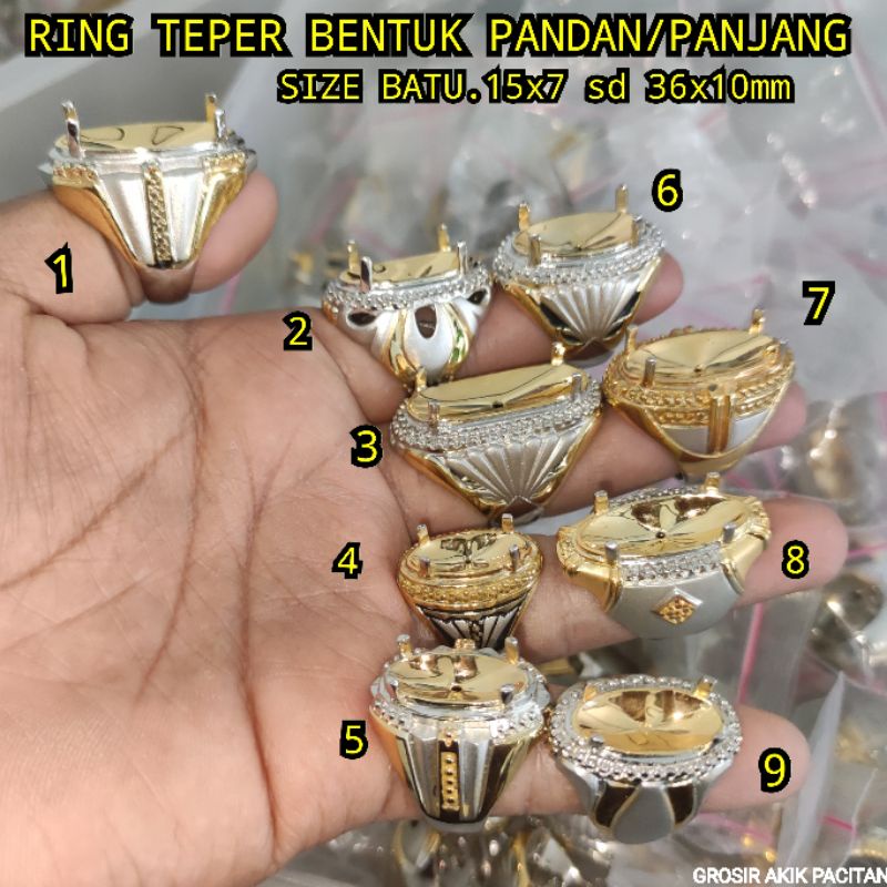 Jual RING TEPER KOMBINASI GOLD BENTUK PANDAN ATAU PANJANG | Shopee ...