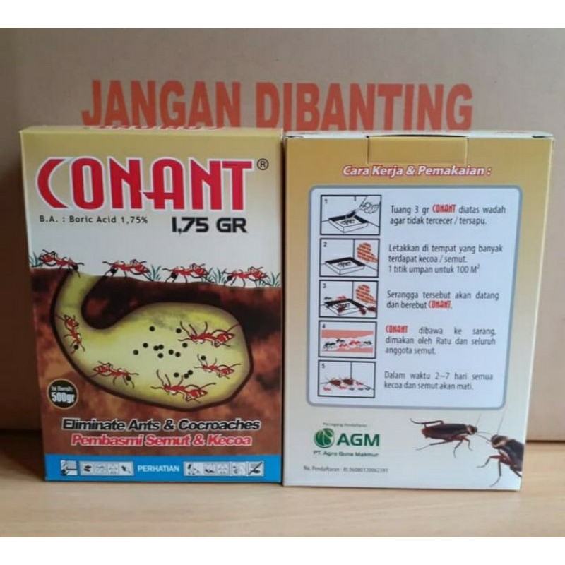 Jual CONANT 1.75GR kemasan 500 gram (Anti semut dan kecoa) | Shopee ...