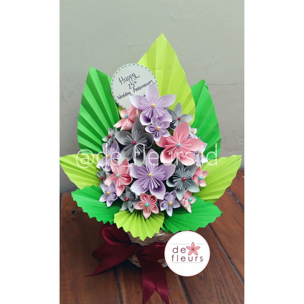 Jual VAS POT DEKORASI BUNGA KERTAS Murah | Paper Flower Murah | Hadiah ...