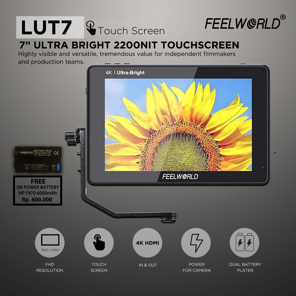 Jual Feelworld Monitor LUT7 7" 4K HDMI Indonesia|Shopee Indonesia