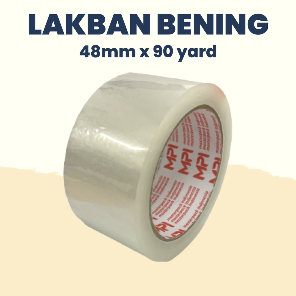 Jual Lakban Bening | Lakban Putih | 48mm x 90 Yard | Shopee Indonesia