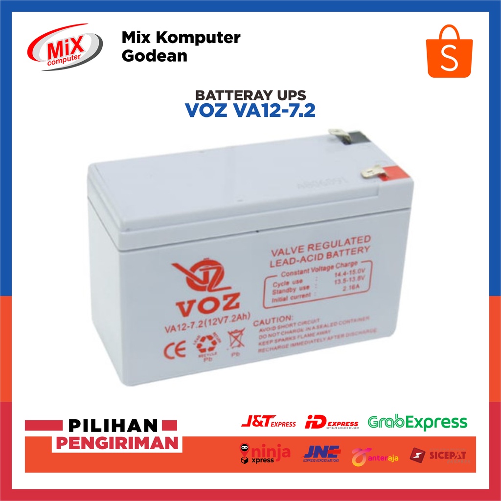 Jual Baterai UPS VOZ 12V 7.2Ah VRLA Aki Kering | Shopee Indonesia