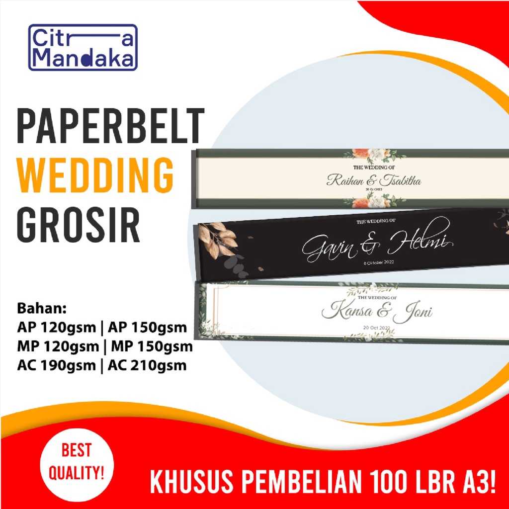 Jual Paper Belt Wedding Gift Souvenir A3 Grosir Pernikahan Hampers ...
