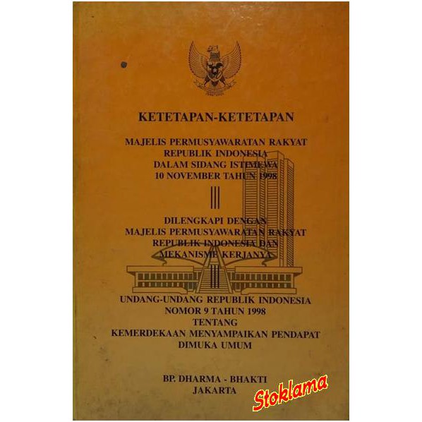 Jual KETETAPAN-KETETAPAN MAJELIS PERMUSYAWARATAN RAKYAT REPUBLIK ...
