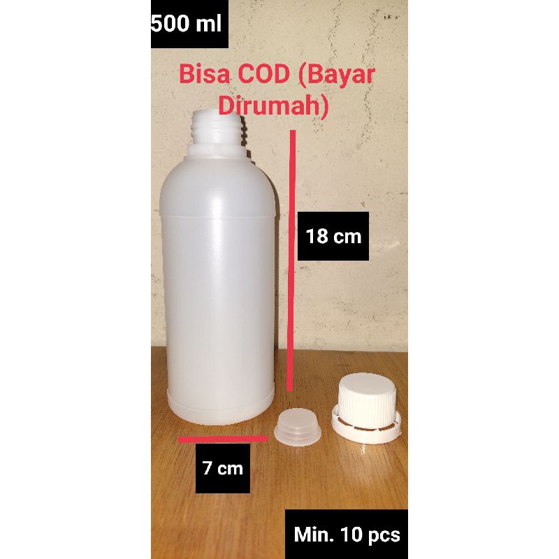 Jual botol agro botol labor botol HDPE 500 ml warna natural | Shopee Indonesia