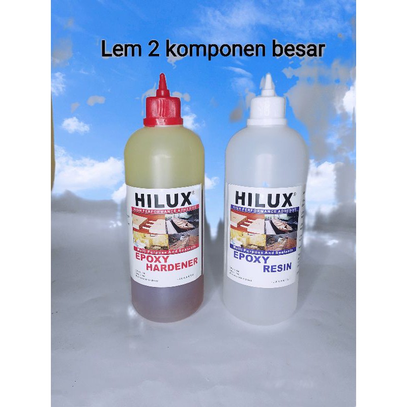 Jual Lem epoxy Hilux BOTOL BESAR 1 kg 2 komponen | Shopee Indonesia