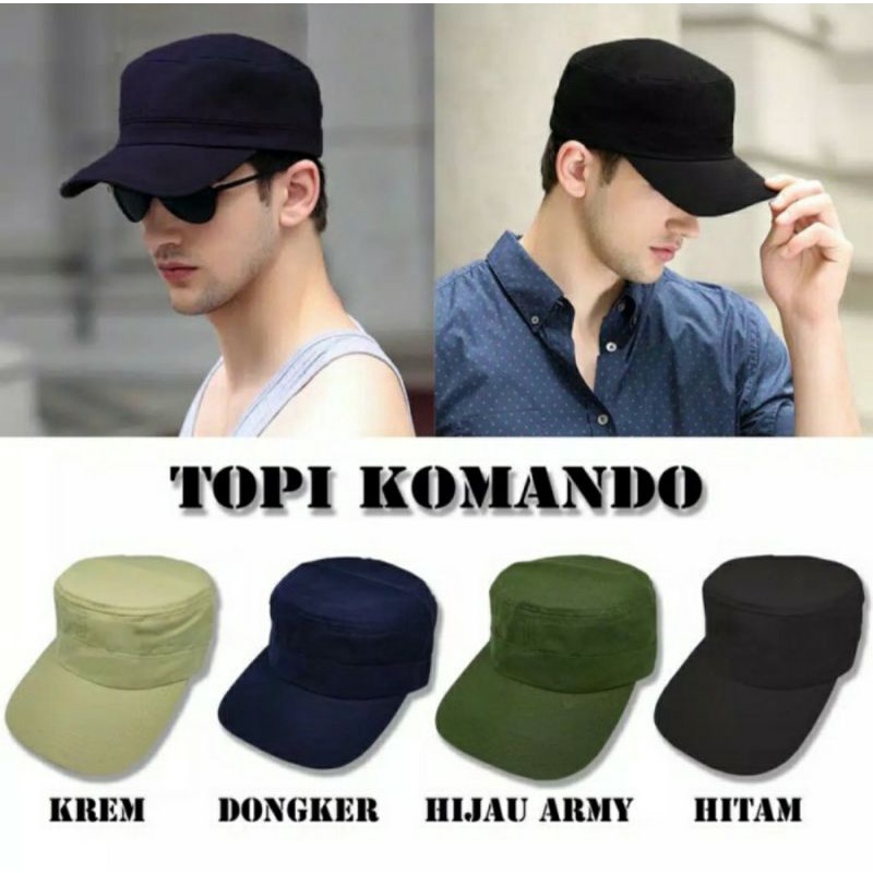 Jual Topi komando polos/topi komando army/topi tentara militer | Shopee ...