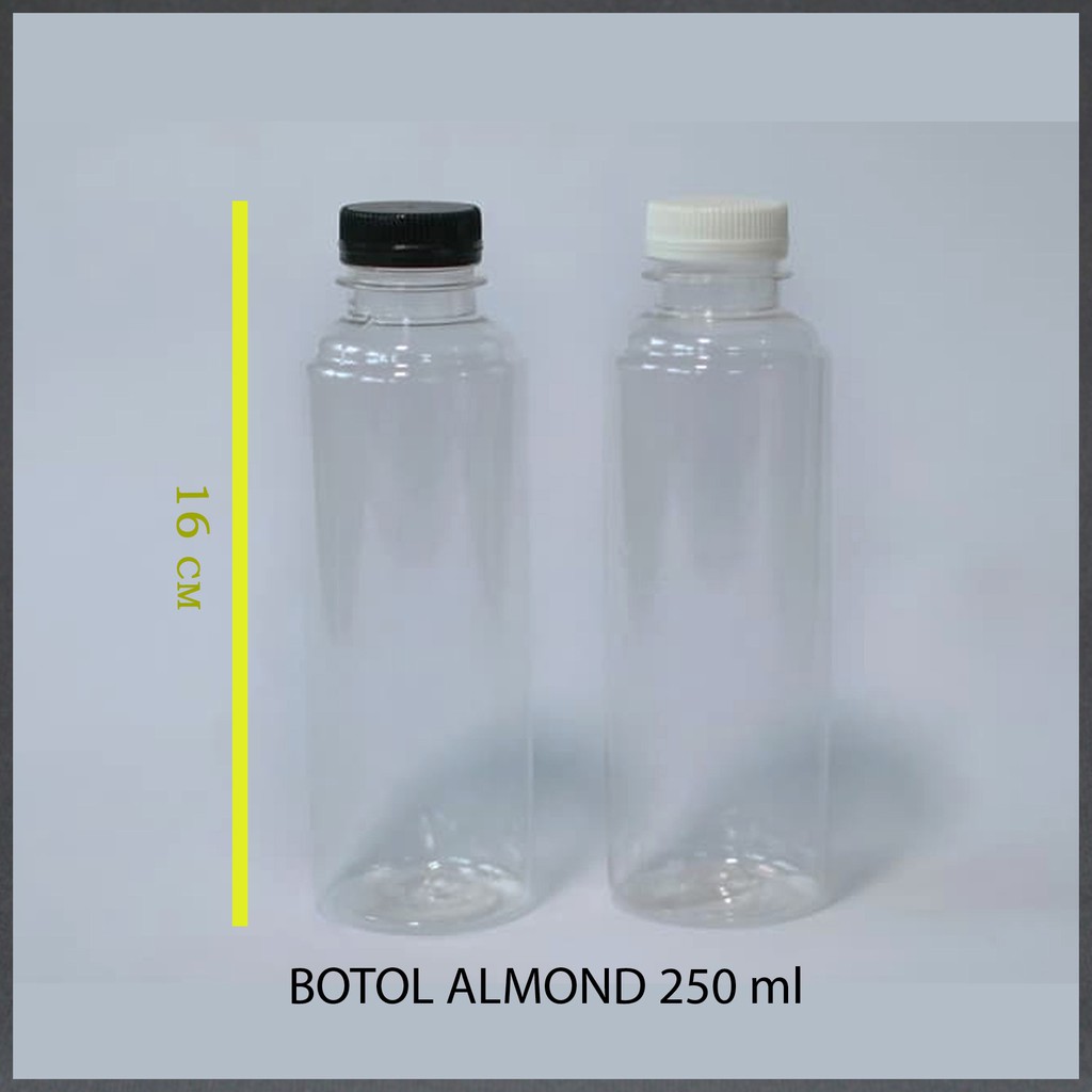 Jual Botol Almond 250 ml / Botol Almond 500 ml / Botol Plastik Tutup ...