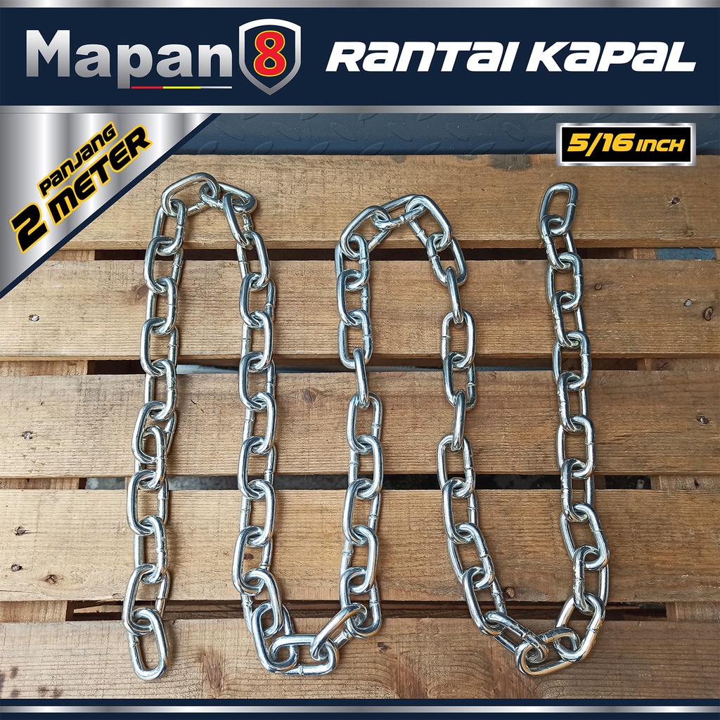 Jual Rantai Besi / Kapal Galvanized 8 mm ( 5/16 inch ) panjang 2 meter ...