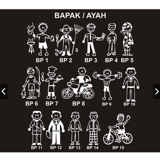 Jual CUTING STIKER STICKER KELUARGA HAPPY FAMILY AYAH BAPAK ANAK MOBIL ...