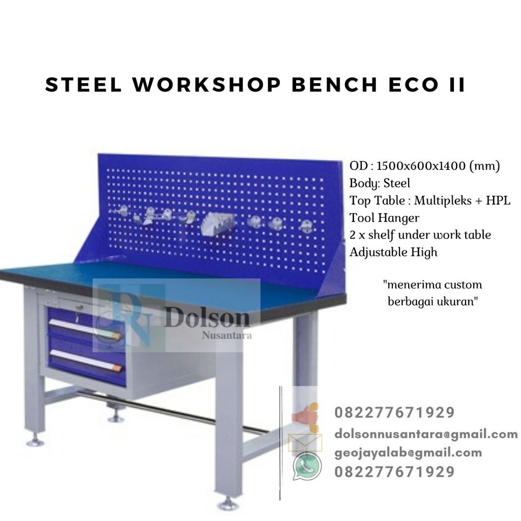 Jual Meja Kerja industri Workshop Besi Steel Workstation Bench Eco II ...
