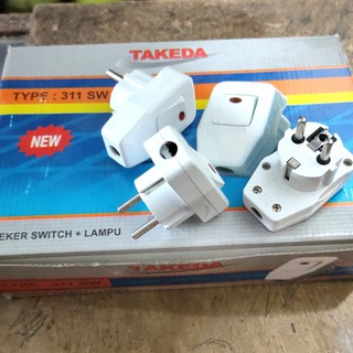 Jual TAKEDA Steker listrik On Off switch dengan lampu 10A 250v / Cok ...