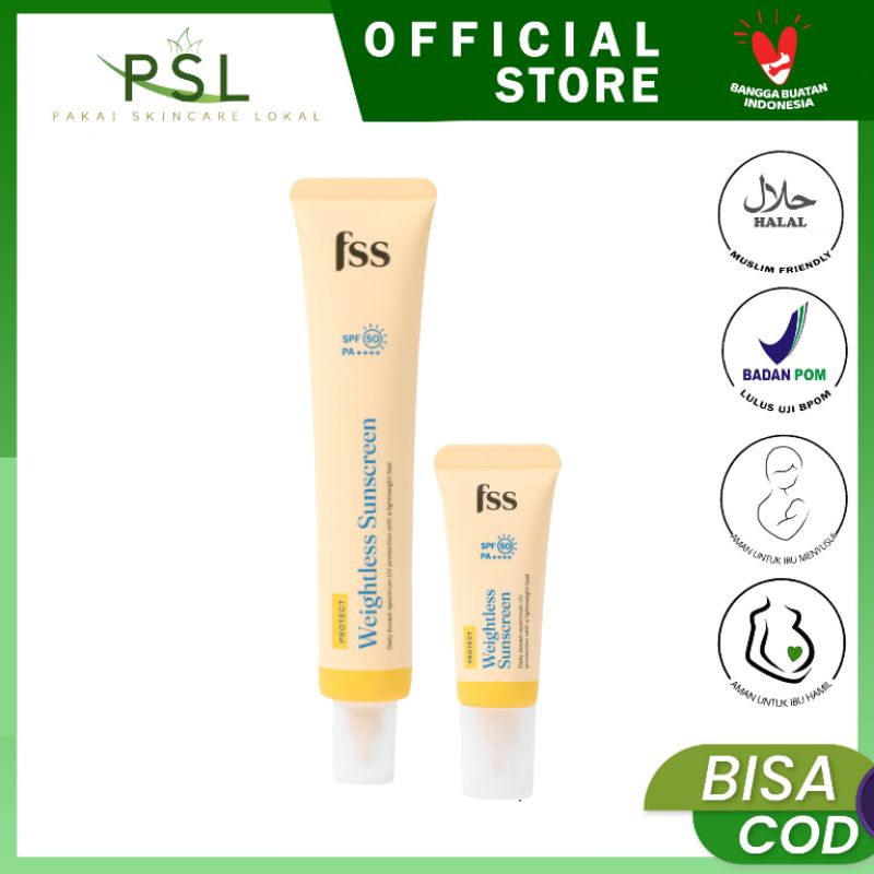 Jual PSL-FSS FOR SKINS SAKE protect weightless sunscreen spf 50 PA++++ 10ml 50ml | Shopee Indonesia