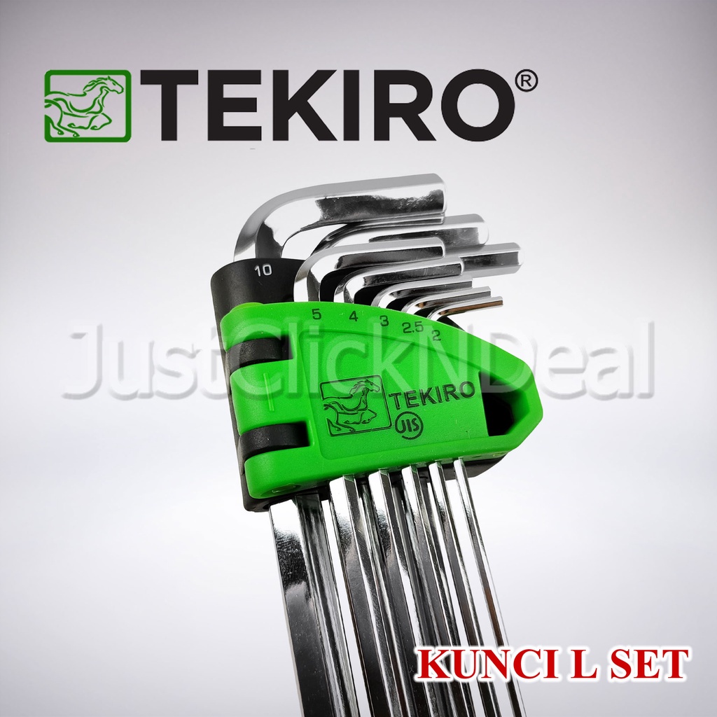 Jual Tekiro Kunci L Set Pendek Panjang Ballpoint 120 Derajat Stubby Hex ...
