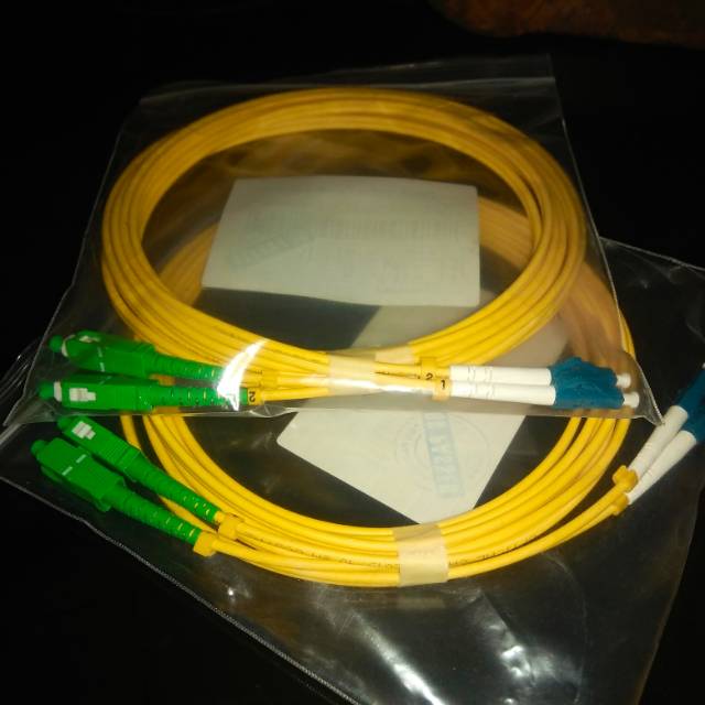 Jual 5m Patchcord SC Apc - LC Upc Fiber Optic Patch Cord SC-LC Singlemode Duplex | Shopee Indonesia