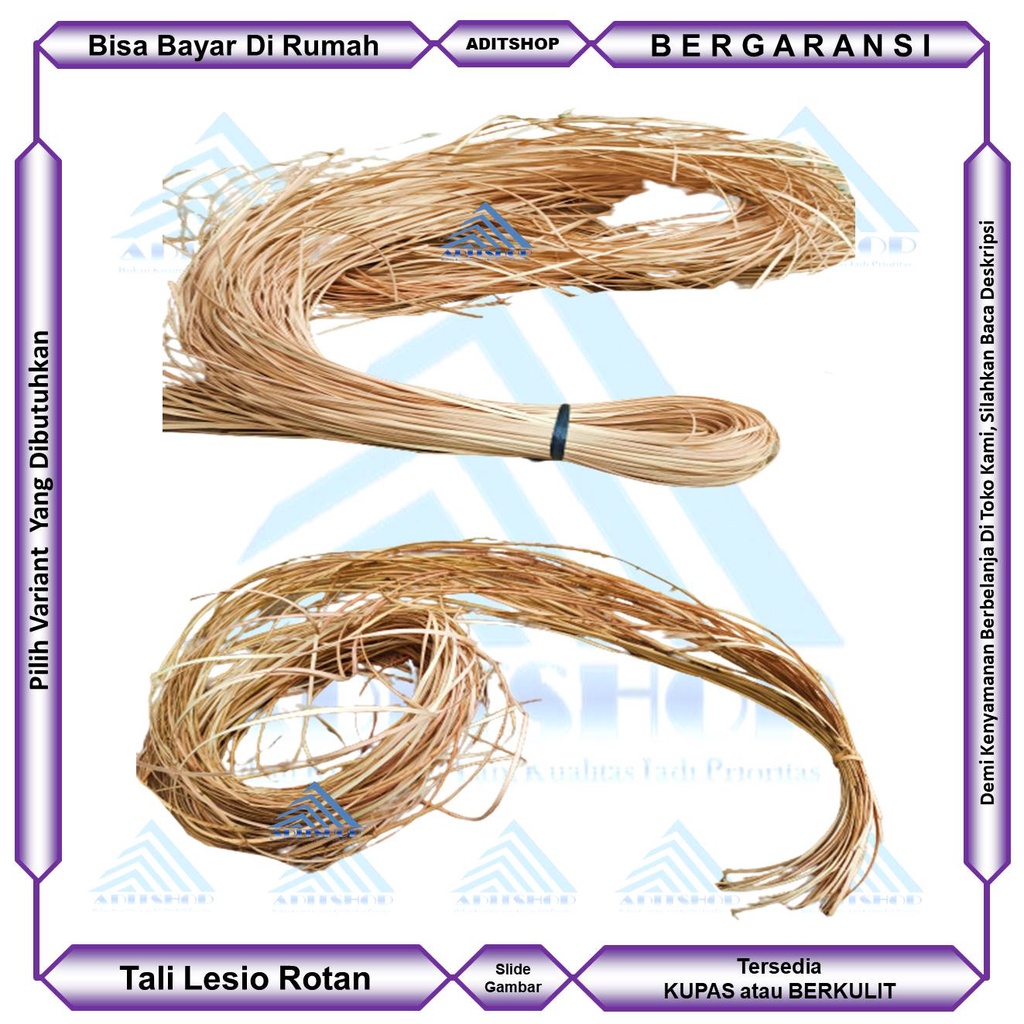 Jual Tali Rotan Pipi Harga Per Meter - ADITSHOP - Tali Lesio Rotan ...