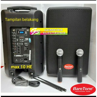 Jual speaker aktif portable baretone 10 inch max10he bluetooth speker ...