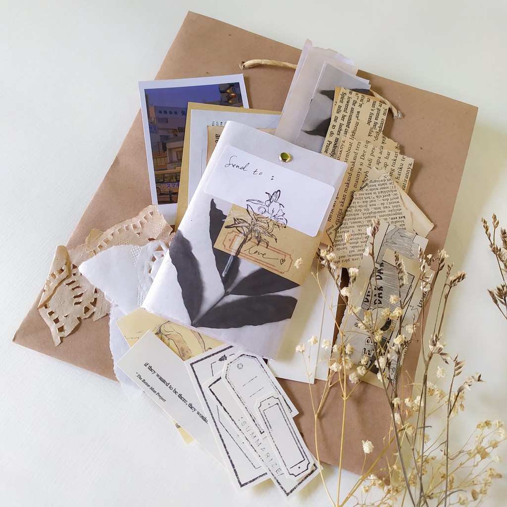 Jual Journal Kit Kertas Vintage Aesthetic Journaling Small Scrap Paper ...