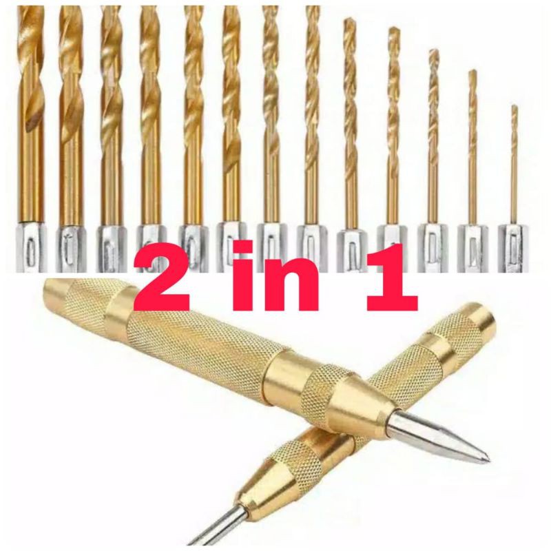Jual PAKET Mata Bor Power Drill Steel Titanium 13 PCS & Drip Otomatis ...