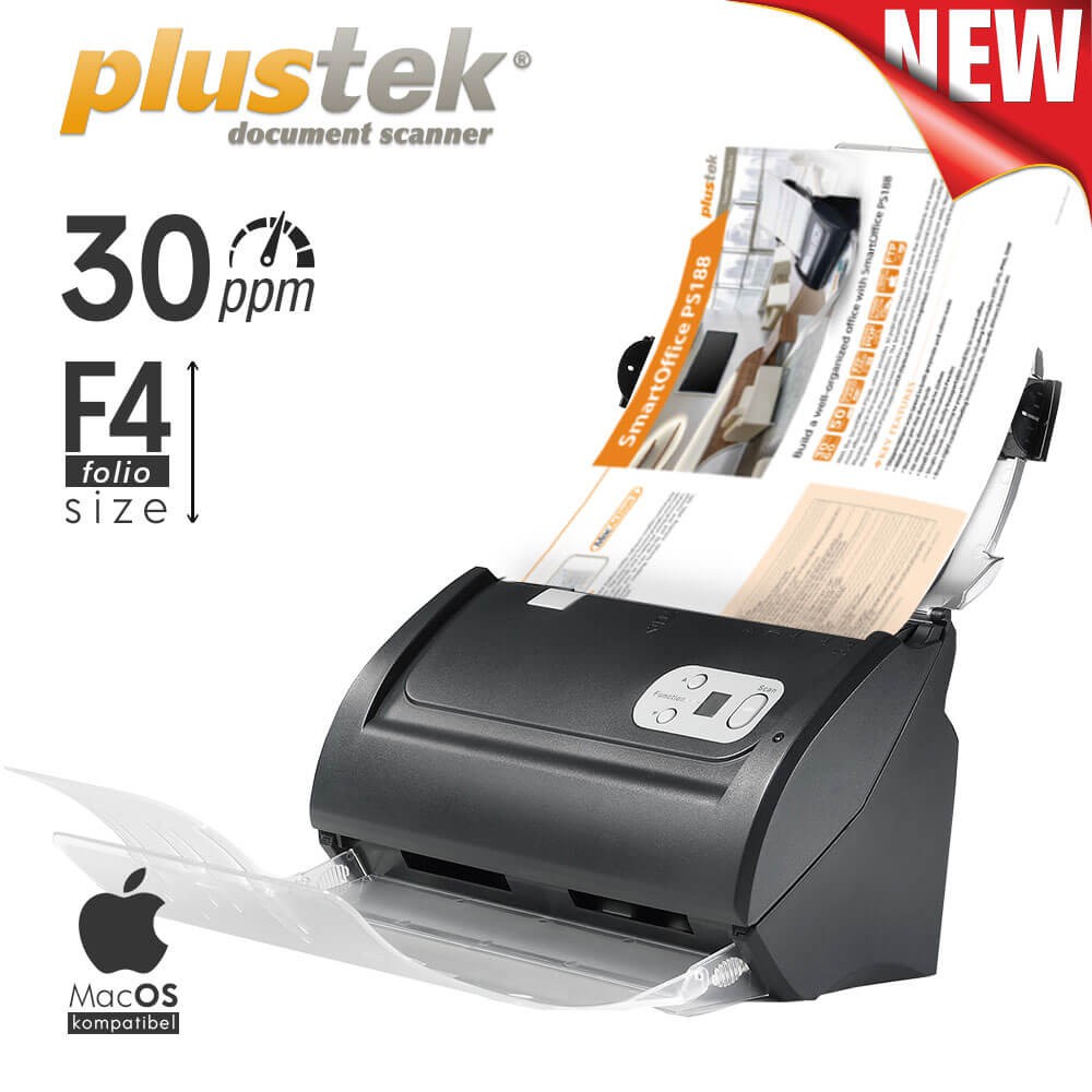 SCANNER PLUSTEK SMARTOFFICE PS188 (FOLIO/F4 - 30 ppm) (ADF/OTOMATIS ...