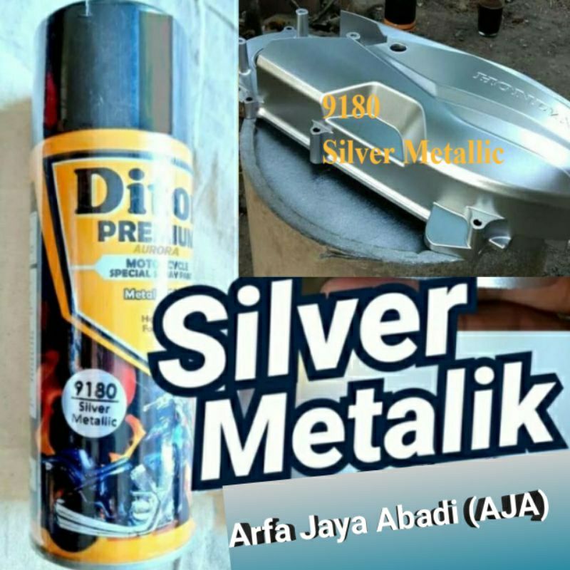 Jual Pilok Pylox DITON Premium Silver Metalik Metalic 9180 Cat Semprot Sprey Warna Silver ...