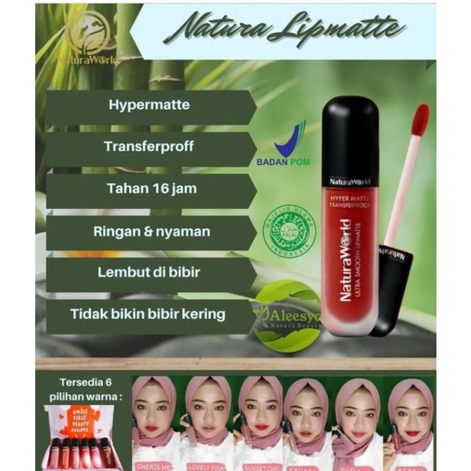 Jual Lipstik Natura world/Lipmatte sultan/waterproof/100%ORIGINAL ...